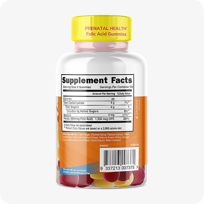 Folic Acid Gummy $14, Folate Folic Acid Gummies – Conceive Plus®