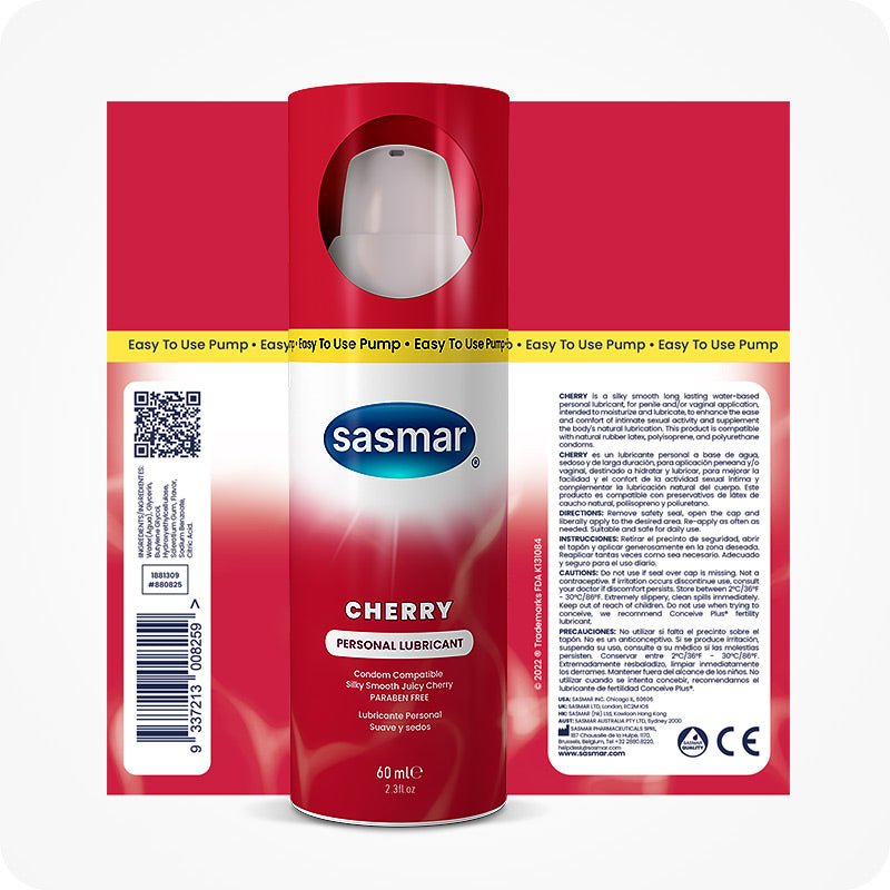 SASMAR Cherry Silicone Lubricant - Long-lasting & Sensation-enhancing ...